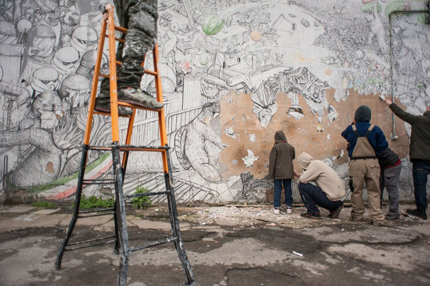 Blu Artist Removes his own Street Art from Bologna Walls in Protest of ...